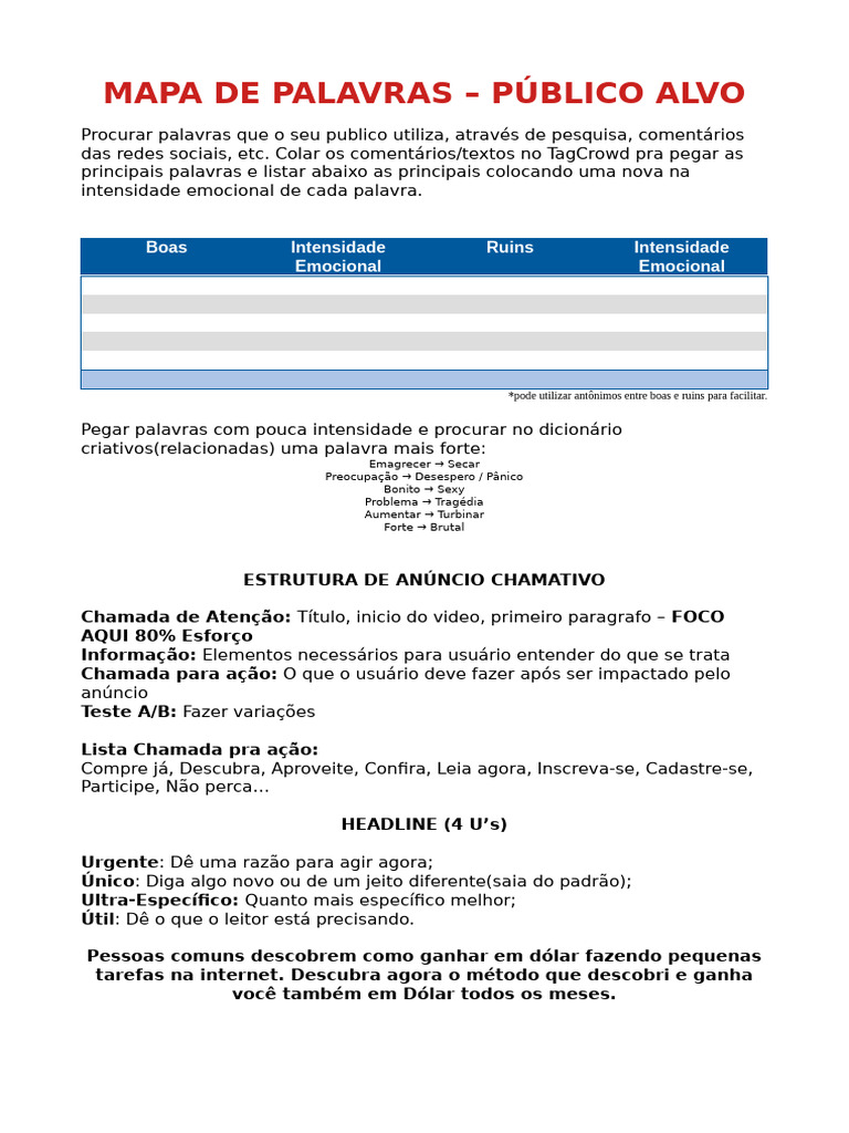Mapa de Palavras para Público-Alvo | PDF