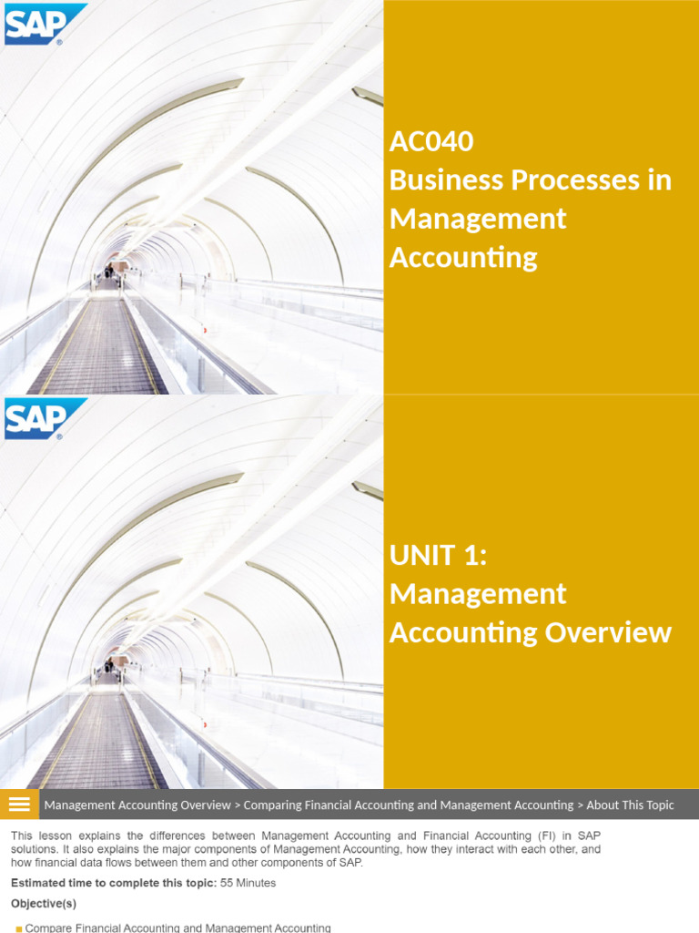 Slide Show Ac040 Sap LH | PDF | Management Accounting | Cost