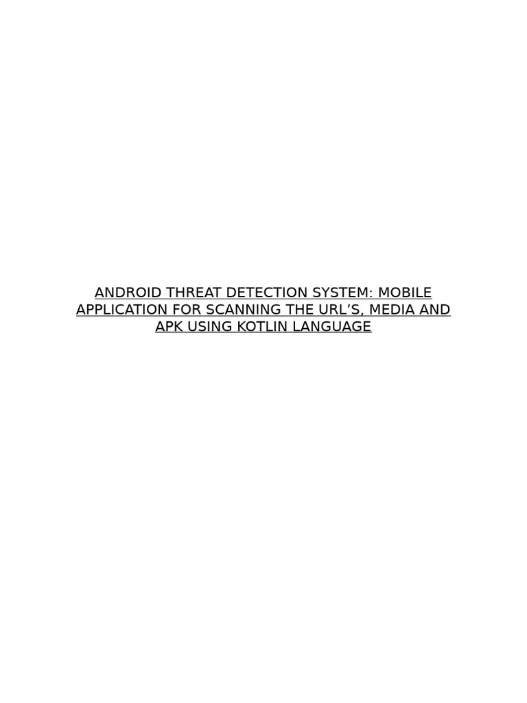 Android Threat Detection App Using APIs | PDF | Security | Computer ...