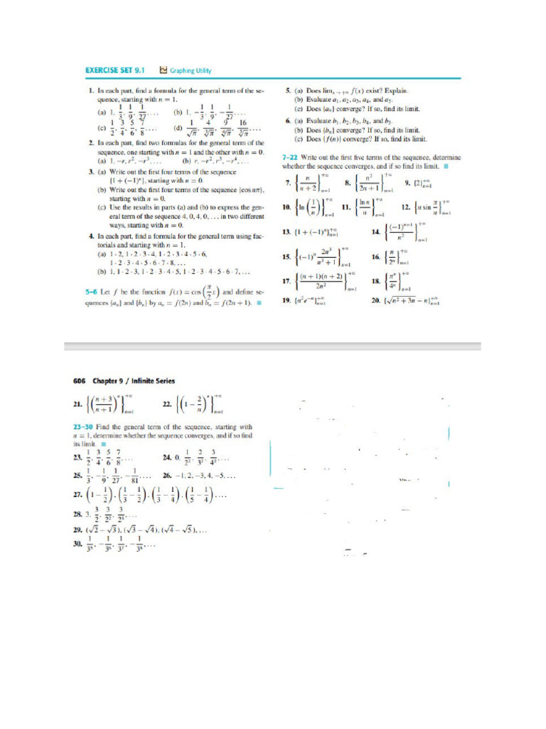 Sequences Excercise | PDF