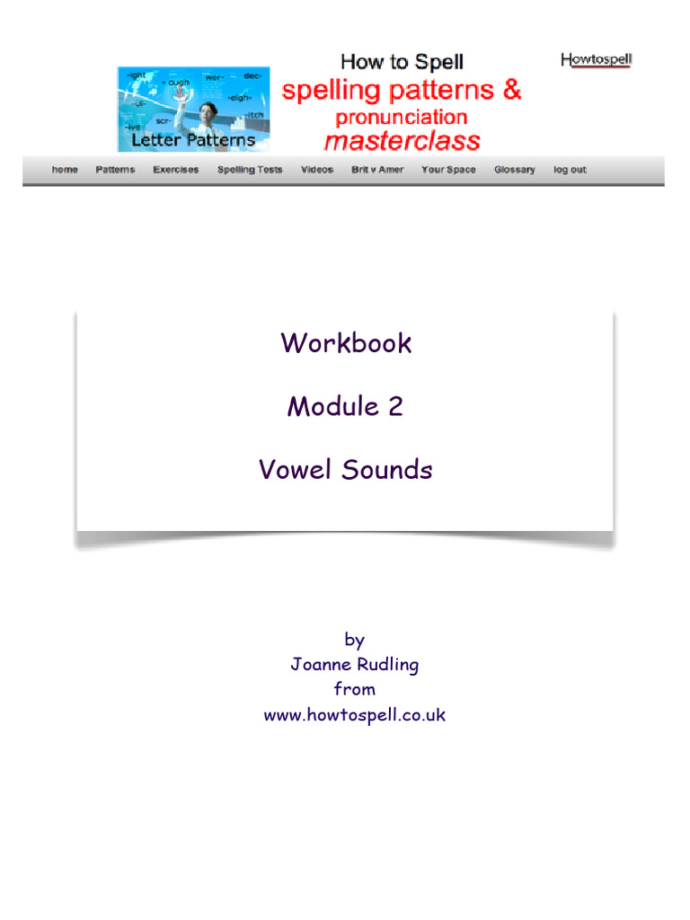 Module 2 Workbook | PDF | Vowel | Meal