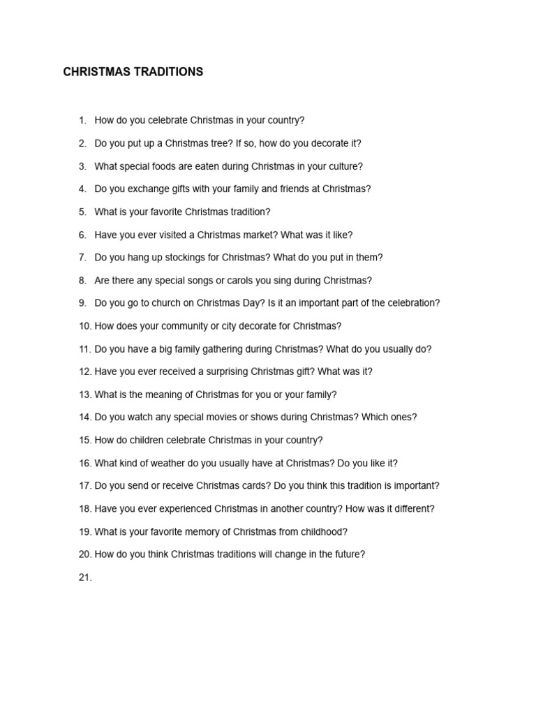 Christmas Traditions | PDF