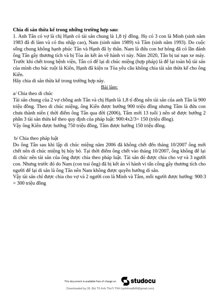 PLDC Bai Tap Chia Thua Ke | PDF