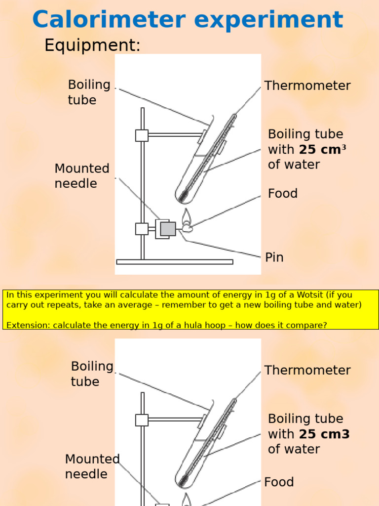 Calorimeter Experiment: Wotsit Energy Analysis | PDF