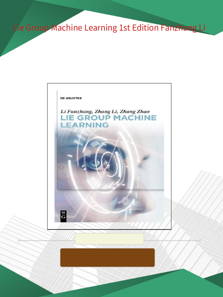 Lie Group Machine Learning 1st Edition Fanzhang Li - The Full Ebook Set ...