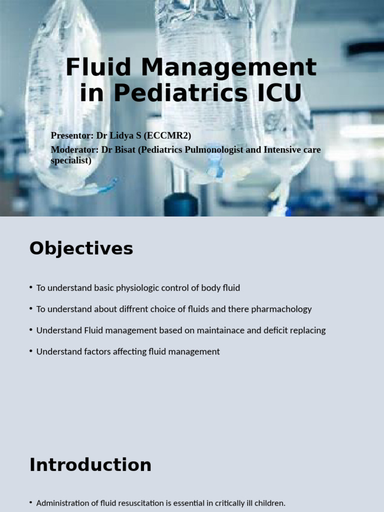 Seminar Fluid Management in Pediatrics ICU | PDF | Medical Specialties ...