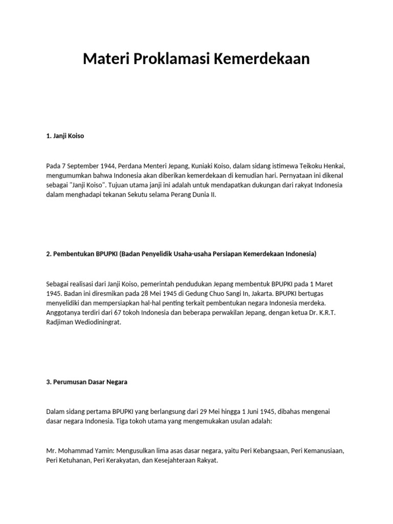 Materi Proklamasi Kemerdekaan | PDF