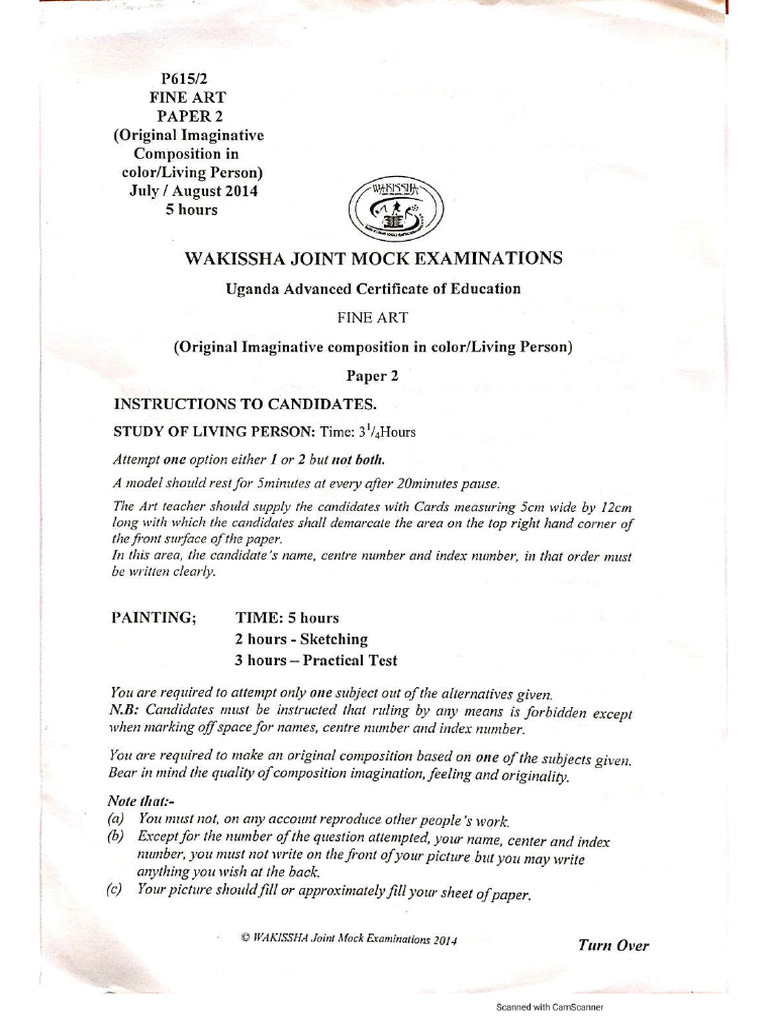 UACE-FINE-ART-2-Past-papers | PDF