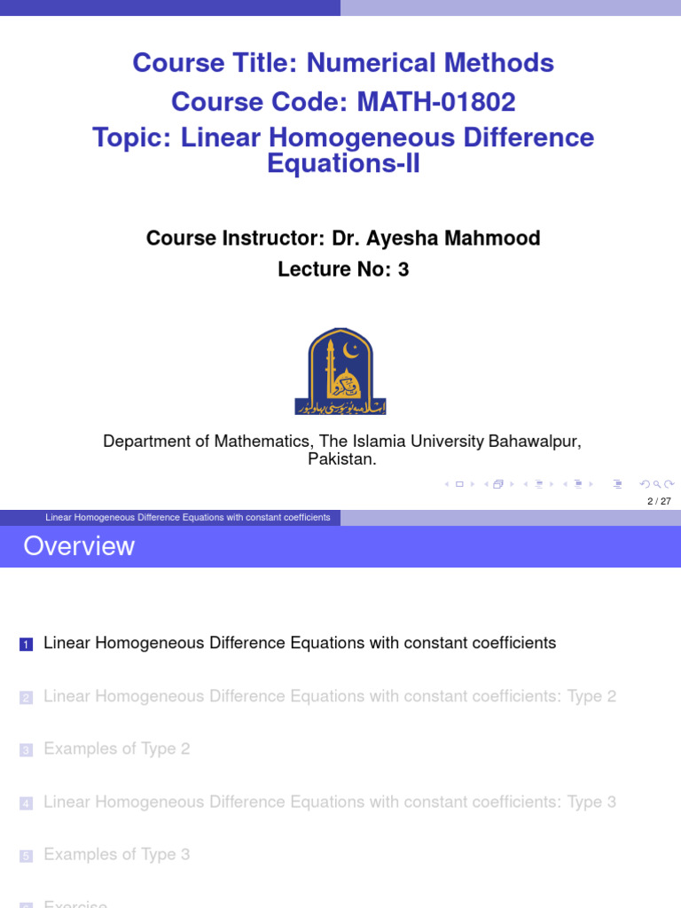 Lecture03-Numerical Method | PDF | Recurrence Relation | Equations