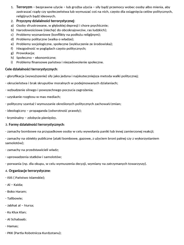 Terroryzm - EDB | PDF