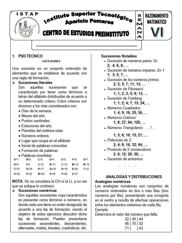 Psicotecnico Palabras Rutas Istap (1) | PDF | Secuencia | Matemáticas