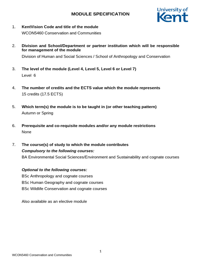 Conservation and Communities Module Overview | PDF | Social Sciences ...