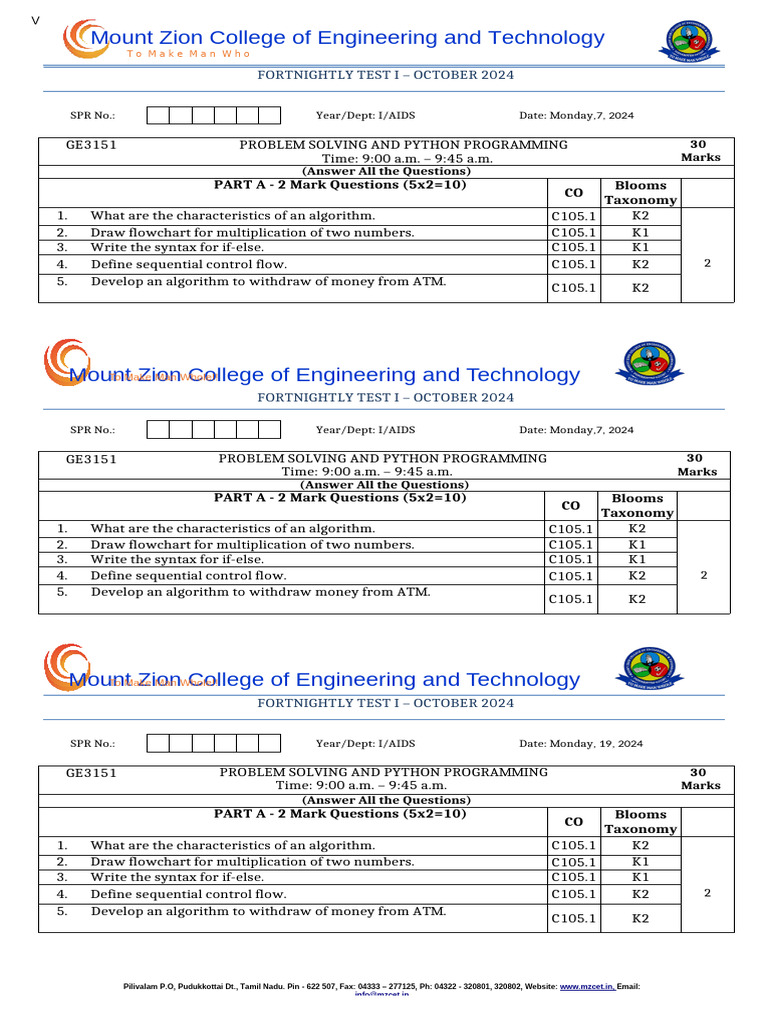 Ge3151-Python f1 Aids | PDF | Computer Science | Algorithms