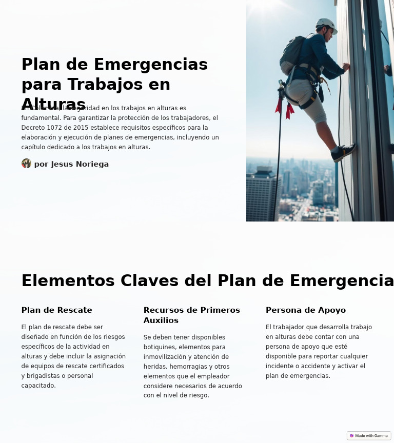 Plan de Emergencias para Trabajos en Alturas | PDF