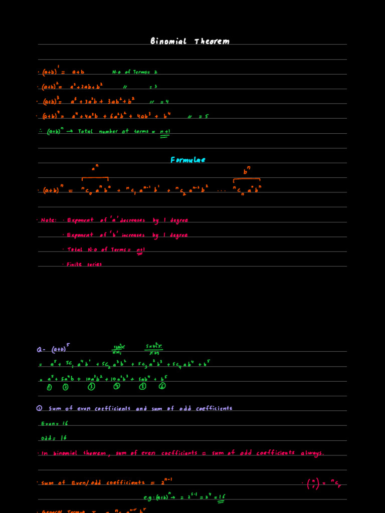 Binomial Theorem and Mathematical Induction | PDF | Complex Analysis | Arithmetic