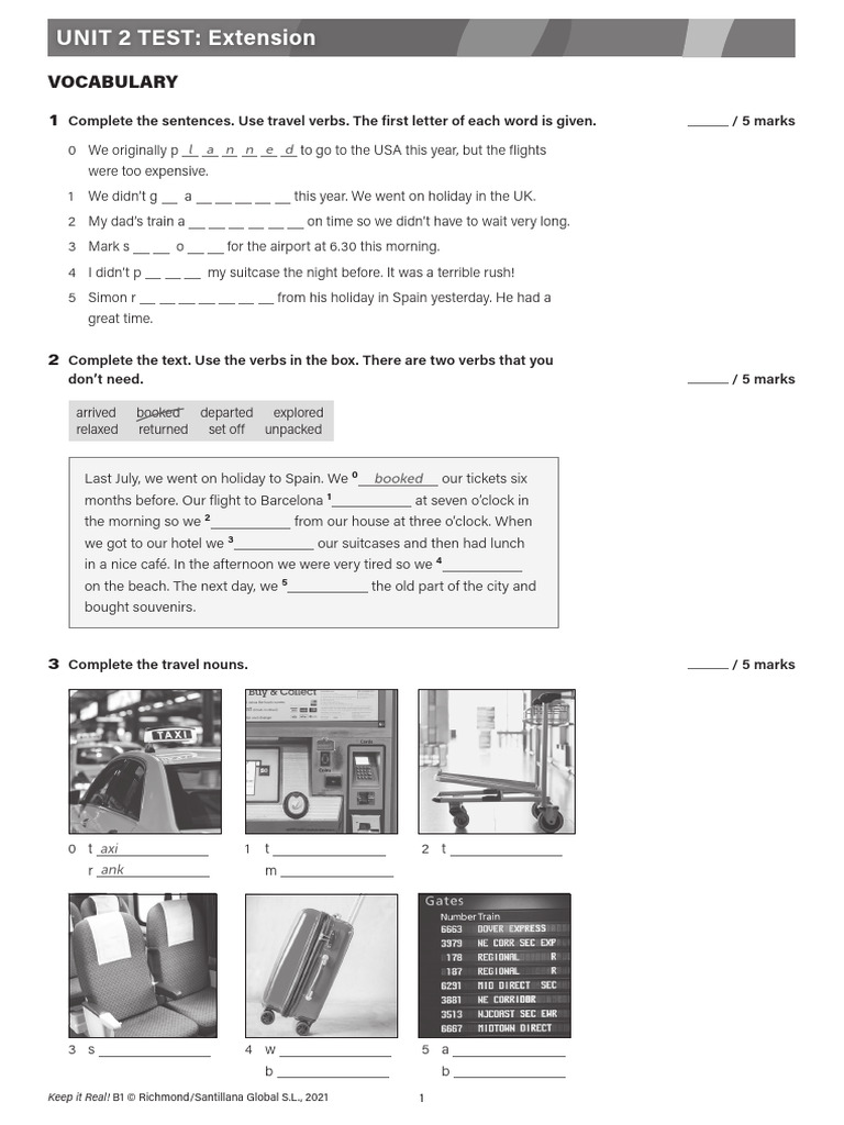 KIR B1 T1 Test Unit2 Extension | PDF | Language Mechanics | Linguistic ...