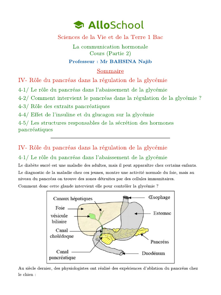 La Communication Hormonale Cours (Partie 2) | PDF