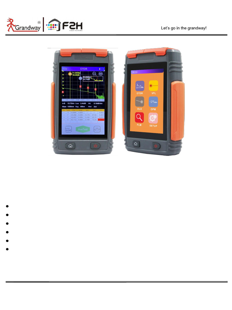 Grandway Mini1000 Smart OTDR Overview | PDF | Electromagnetic Radiation ...