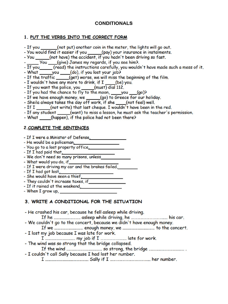 Conditionals 1 | PDF