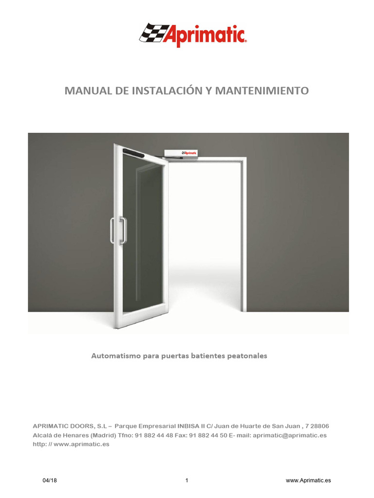 Aprimatic Puerta Portal | PDF | Ingenieria Eléctrica | Tornillo