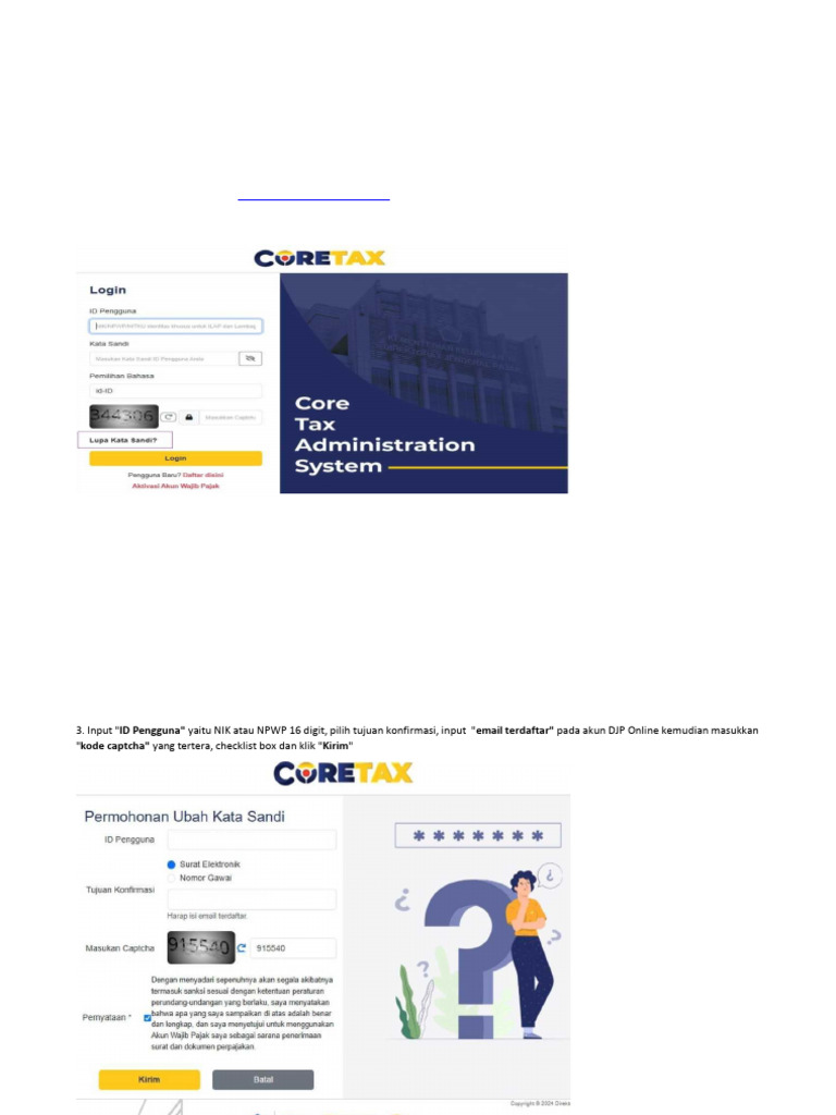 Cara Aktivasi Akun Core Tax Wajib Pajak | PDF