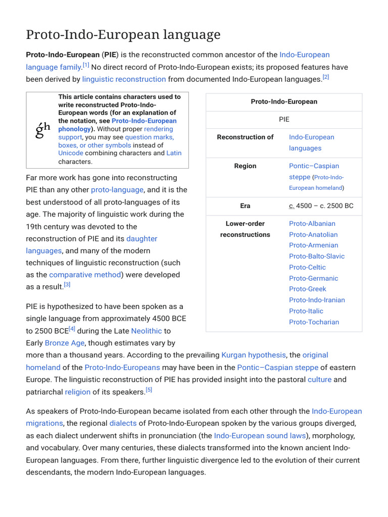 Overview of Proto-Indo-European Language | PDF | Grammatical Gender | Verb