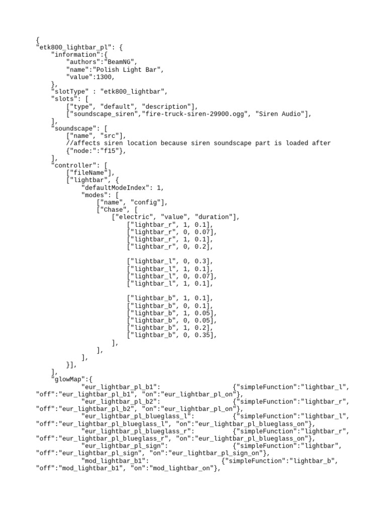 Etk800 Lightbar PL - Jbeam | PDF | Vehicles | Emergency Services