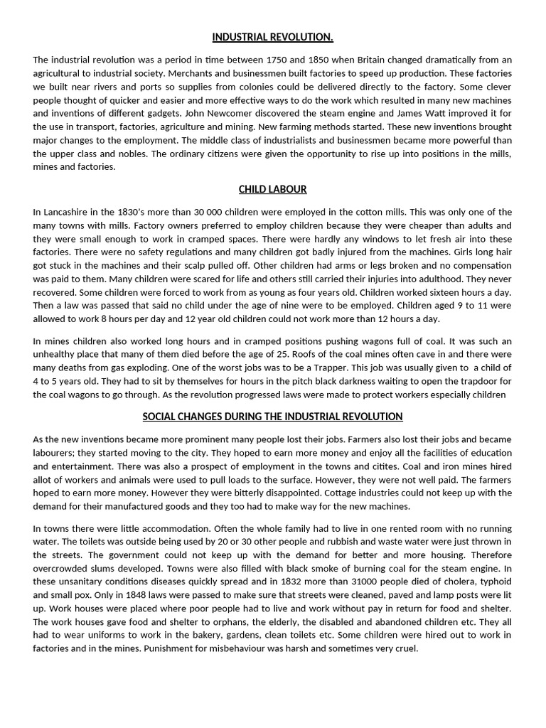 INDUSTRIAL REVOLUTION Term 1 | PDF | Industrial Revolution | Economies