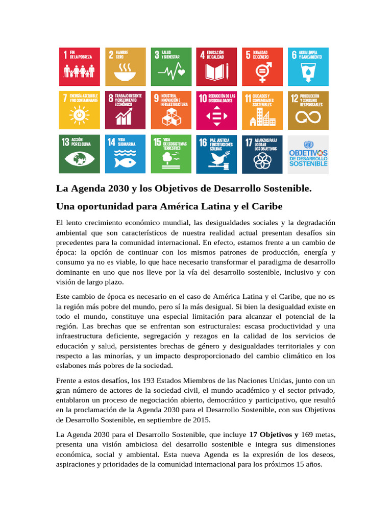 Resumen Cepal Agenda 2030 | PDF | Sustentabilidad | Desarrollo sostenible