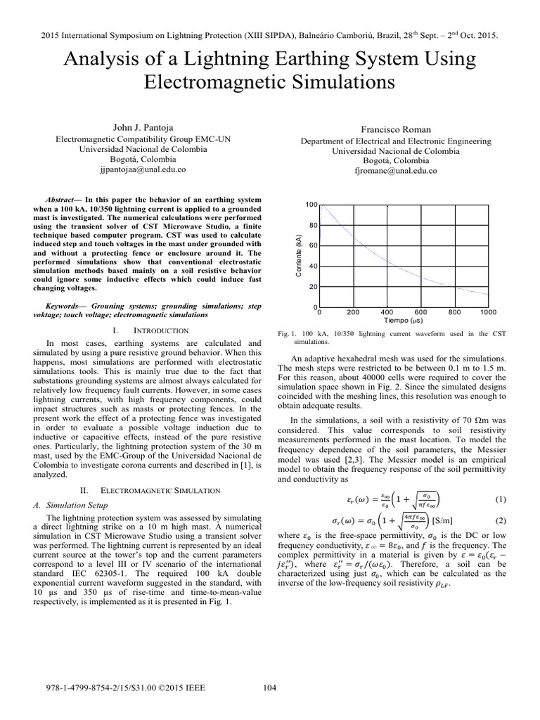 Analysis_of_a_lightning_earthing_system_using_electromagnetic_simulations | PDF | Voltage ...