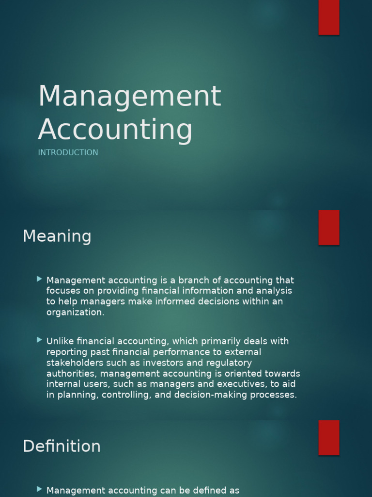 Management Accounting - Introduction | PDF | Capital Budgeting ...