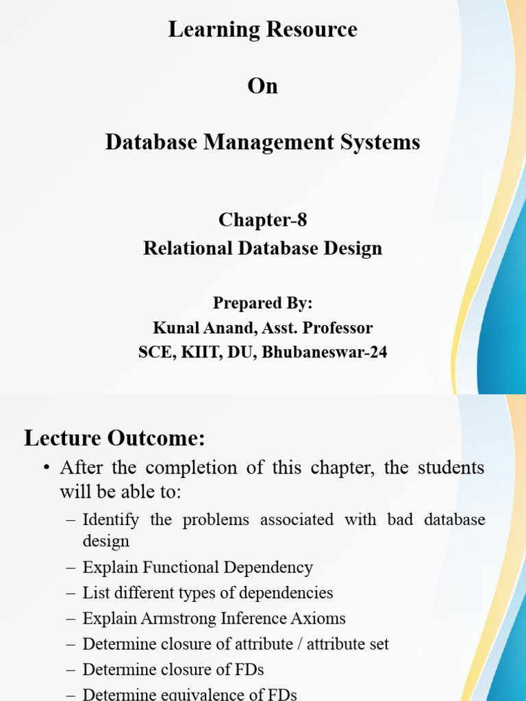 Ch-08 Relational Database Design | PDF | Database Design | Information Technology Management