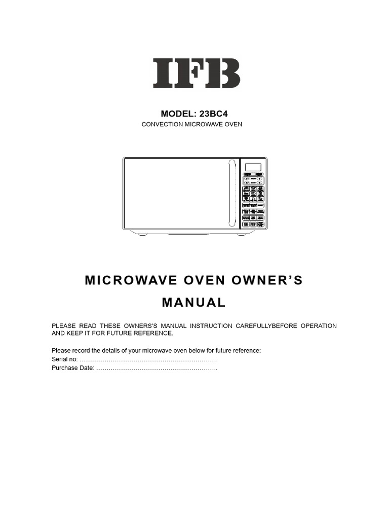 23BC4 Convection Microwave Oven Manual | PDF | Cakes | Oven