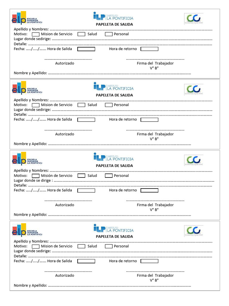 Papeleta de Salidailpelp (1) | PDF