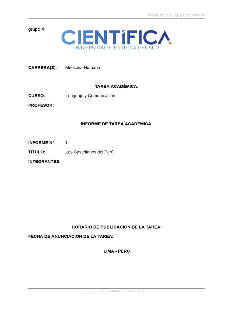 Lenguaje y Comunicación Sem2 - Tarea Académica | PDF | Lengua española | Lingüística