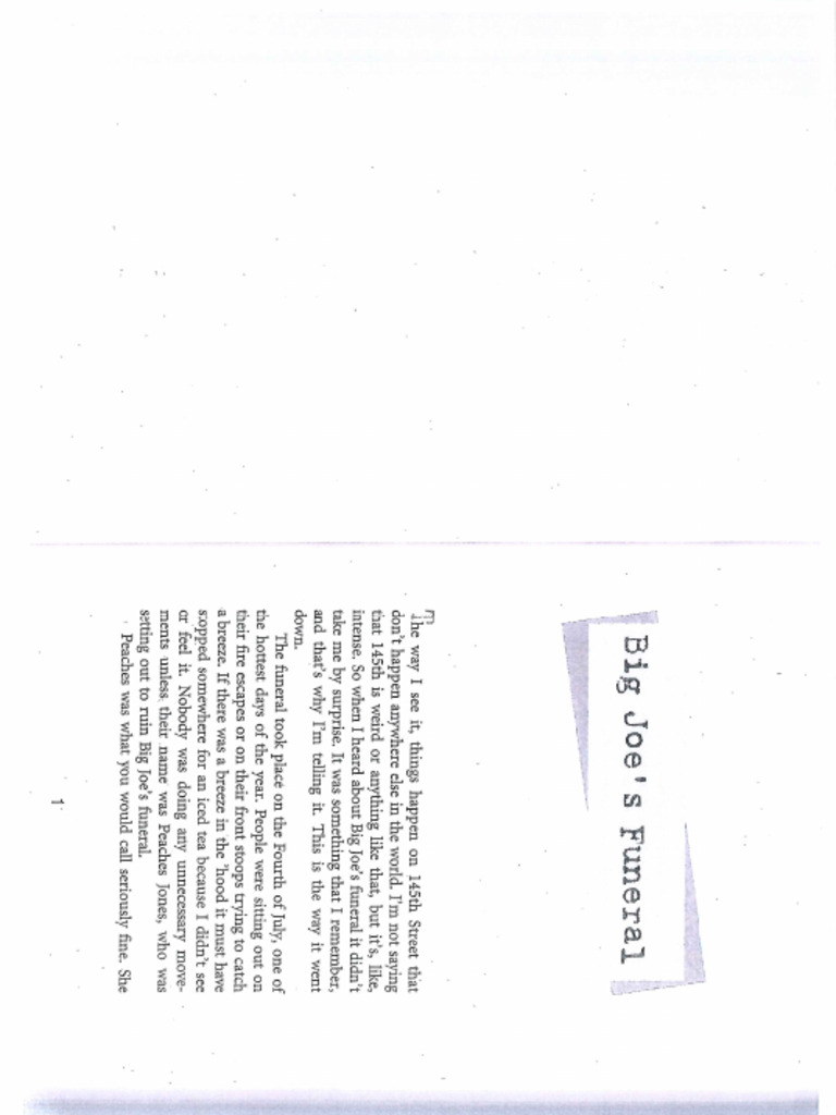Big Joes Funeral | PDF