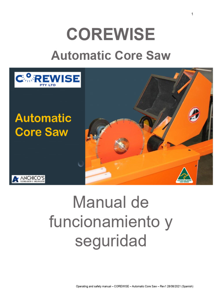Manual de operación y seguridad COREWISE | PDF | Diamante | Perforación