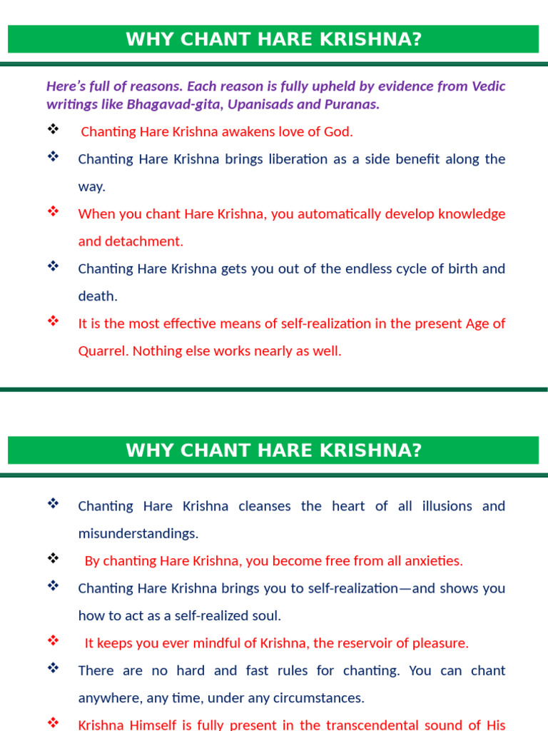 Benefits of Chanting Hare Krishna | PDF | Indian Philosophy