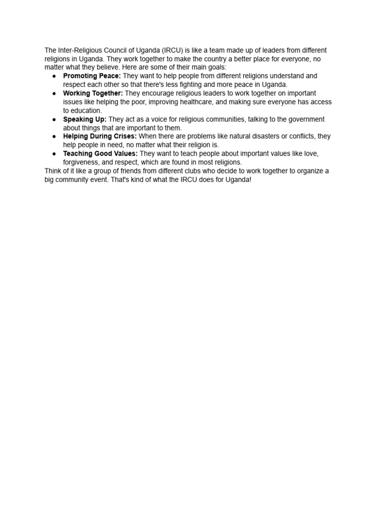Roles of the Inter-Religious Council | PDF
