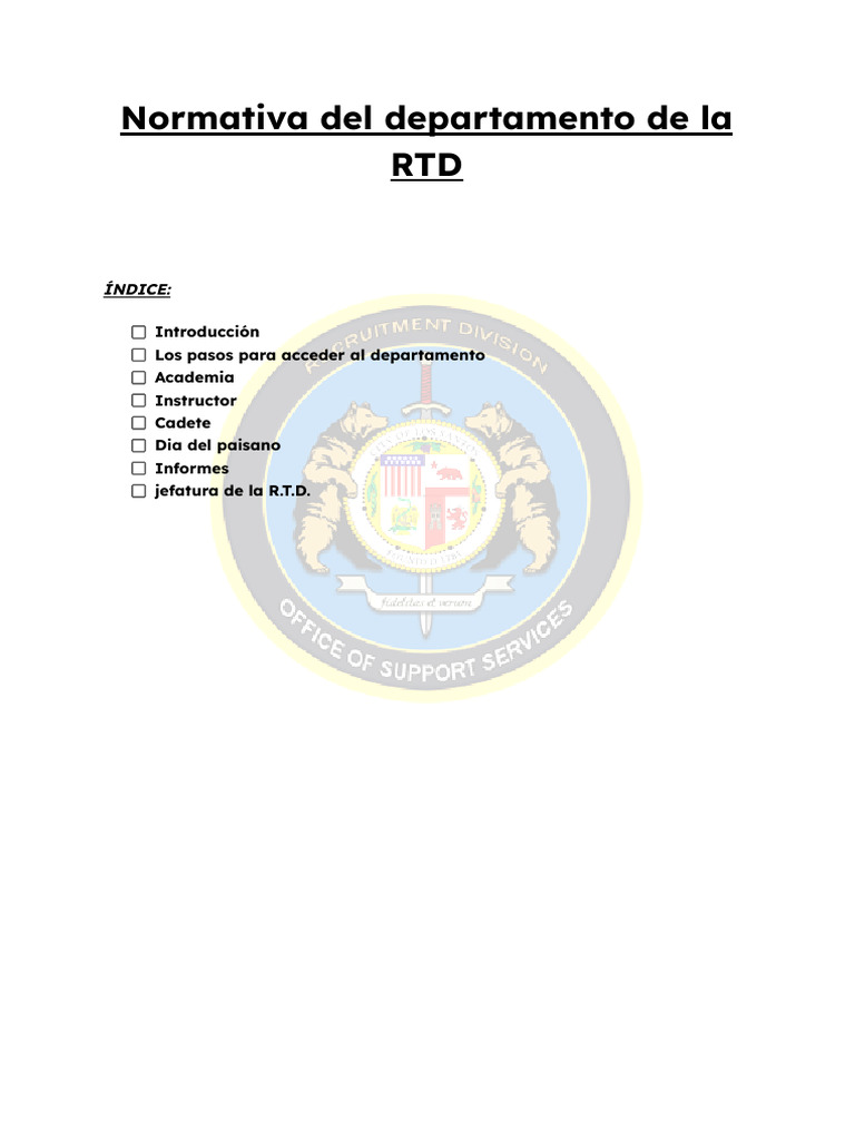 Normativa Del Departamento de La RTD | PDF