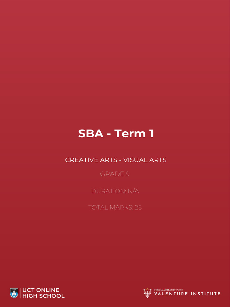 Grade 9 Visual Arts SBA Guidelines | PDF | Composition (Visual Arts ...