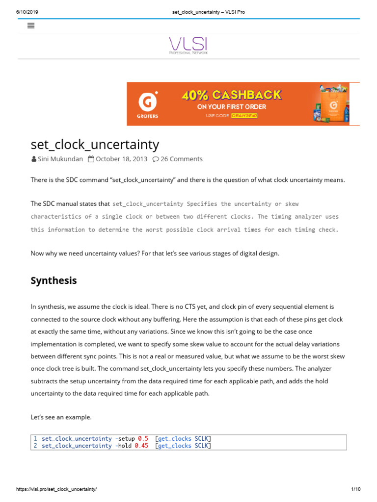Set - Clock - Uncertainty - VLSI Pro | PDF | Applied Mathematics