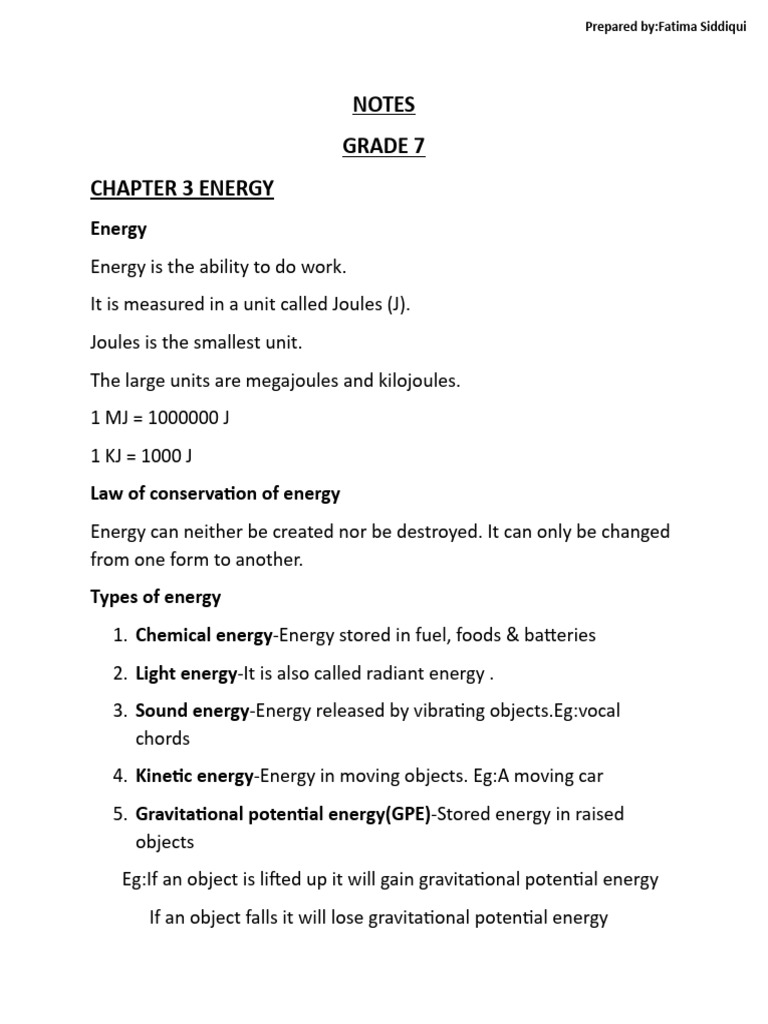 Chapter 3 Energy NOTES PDF | PDF | Energy Development | Renewable Energy