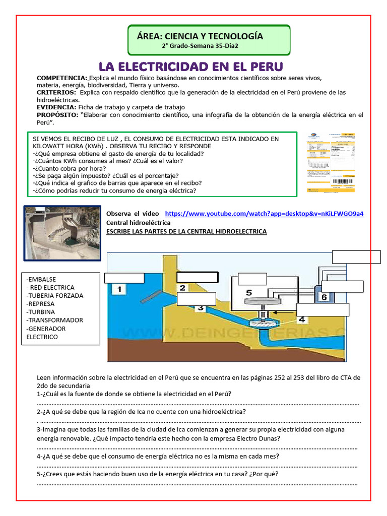 2do-SEMANA 35-ELECTRICIDAD | PDF | Energía renovable | Hidroelectricidad