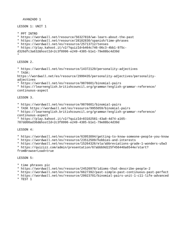 Avanzado 1 - MJS | PDF