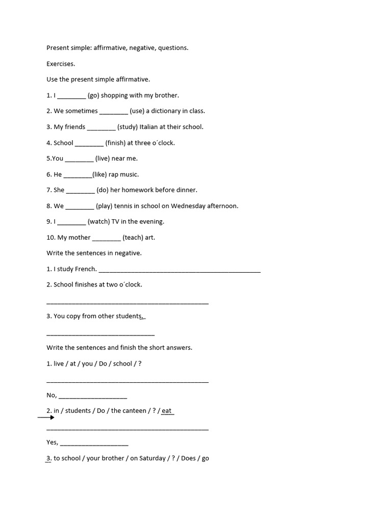 Present Simple | PDF