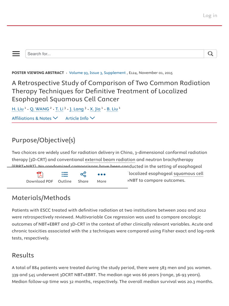 A Retrospective Study of Comparison of Two Common Radiation Therapy ...