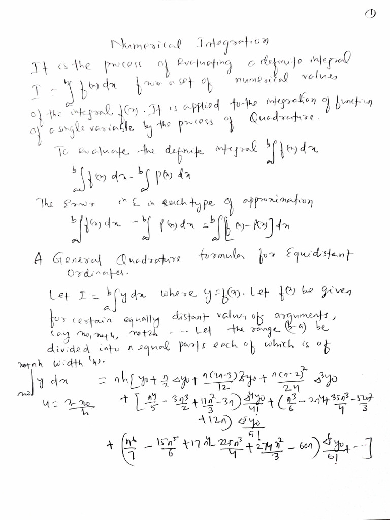 Numerical Integration - UNIT III | PDF