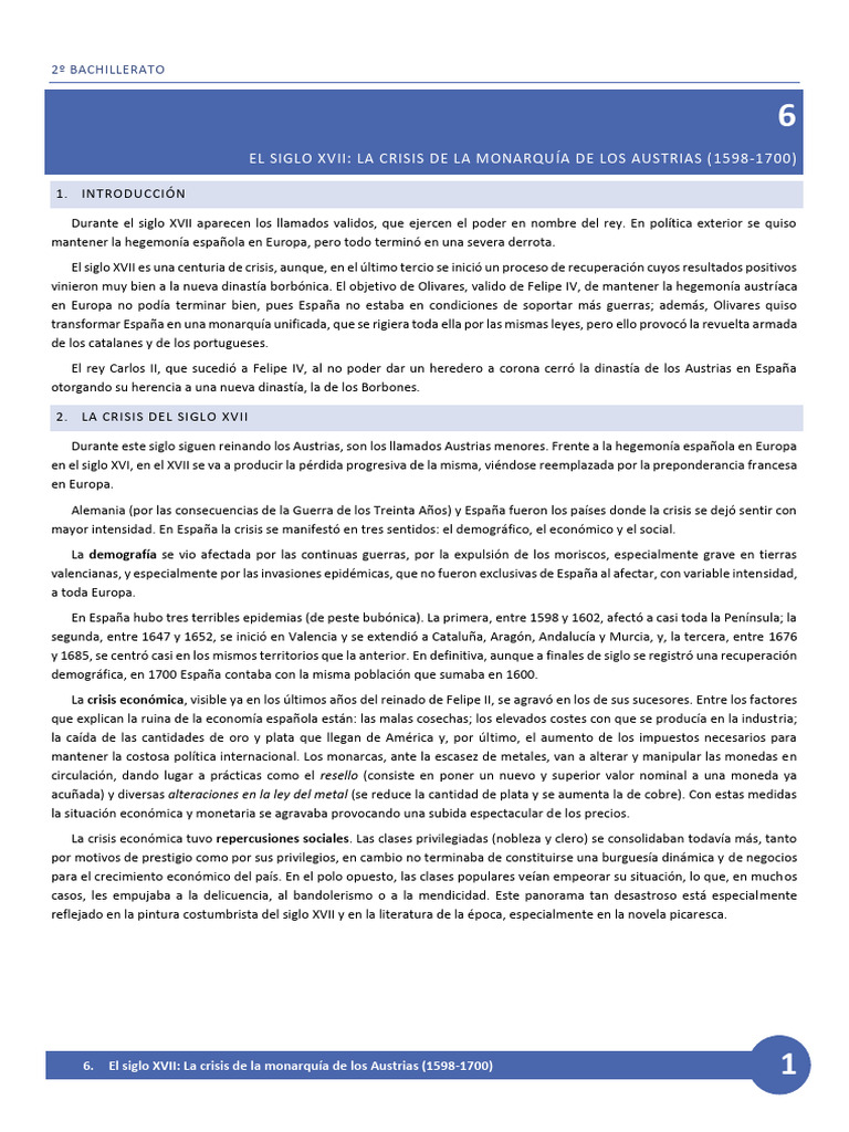 tema6_sigloxvii | PDF | Imperio español | España