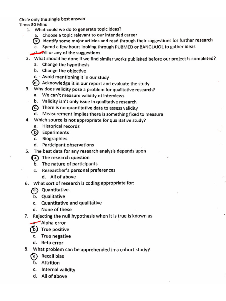 I FETP Pre Questions | PDF